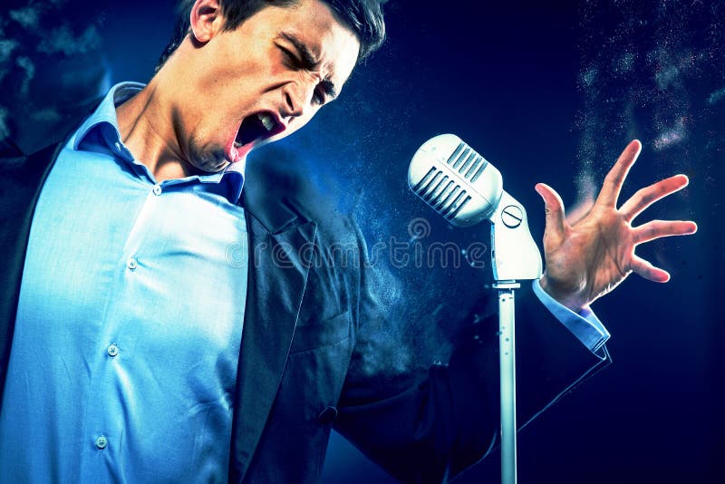 Man singing stock image. Image of microphone, elegant - 33245177