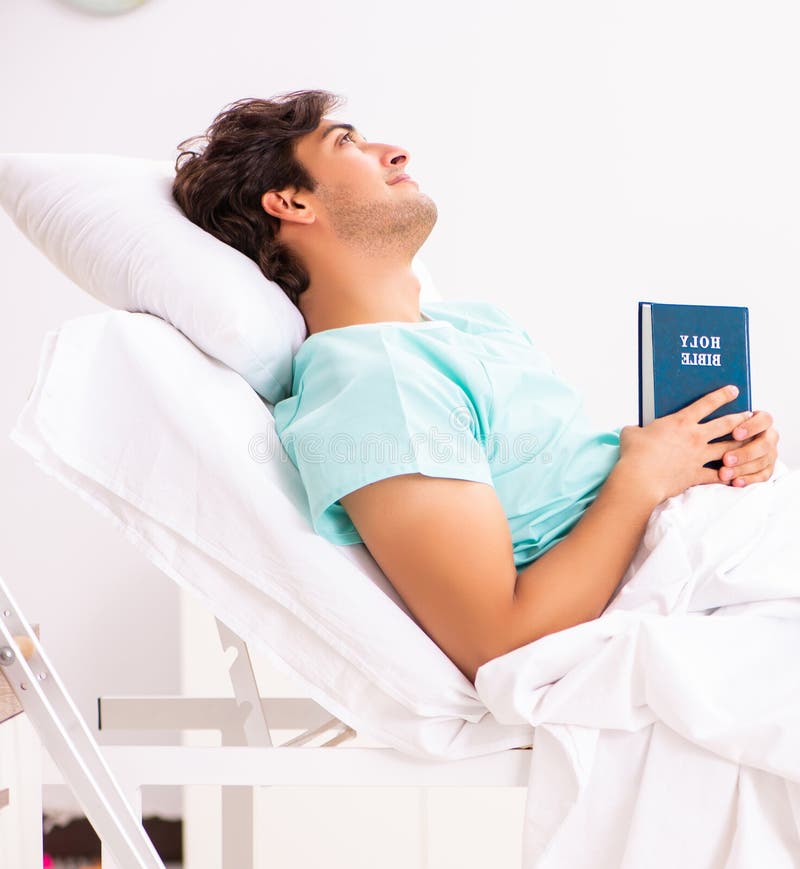 The Young Handsome Man Staying in Hospital Stock Image - Image of ...