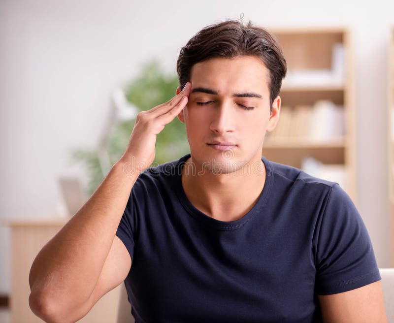 Young Handsome Man Suffering from Pain Stock Image - Image of illness ...