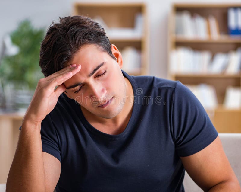 Young Handsome Man Suffering from Pain Stock Image - Image of emotional ...