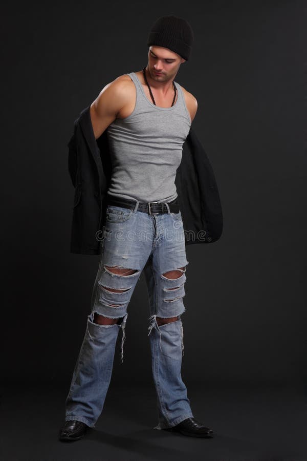 Young Handsome Man Takes Off His Jacket Stock Photo - Image of ...