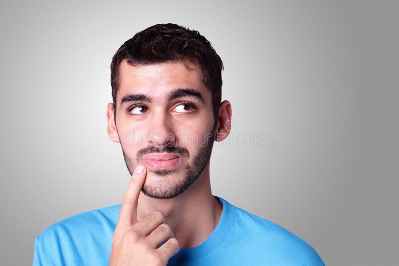 Handsome Boy Think Over Difficult Question Stock Photo - Image of ...