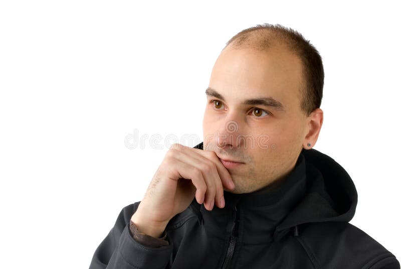 Young Handsome Man Thinking Stock Photo - Image of cold, young: 12359514