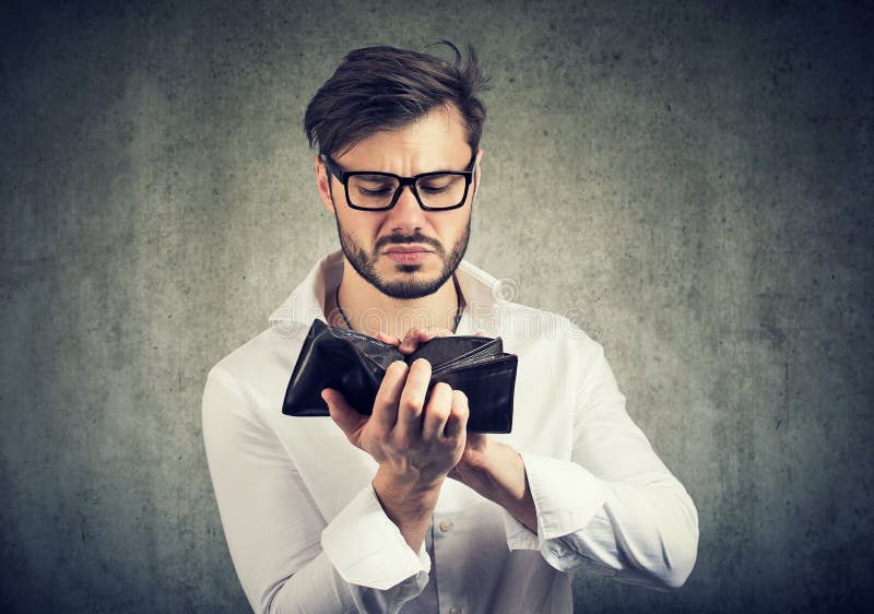 Man Unhappy about His Empty Wallet Stock Photo - Image of card, ethnic ...