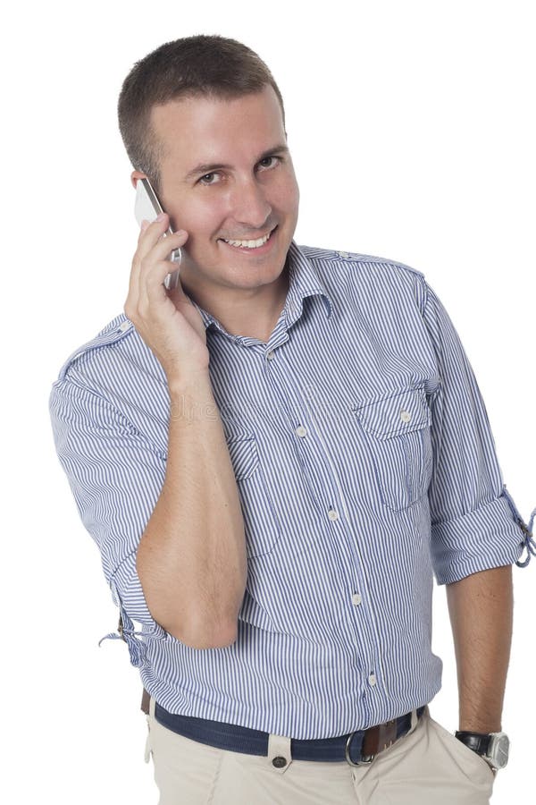 Young Handsome and Mobile Phone Stock Image - Image of male, business ...
