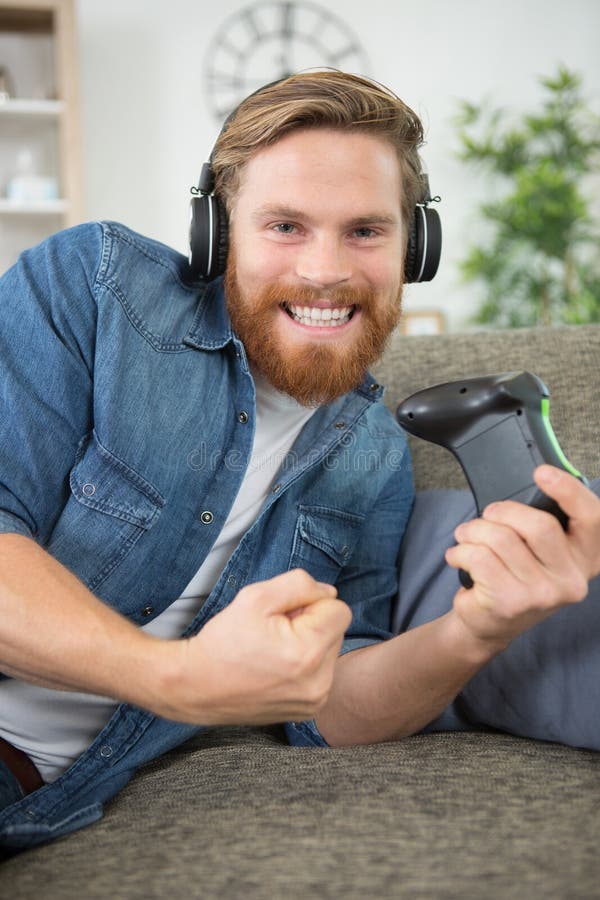 Young Handsome Pro Gamer Win in Online Video Game Stock Image - Image ...