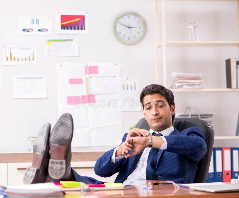 Young Handsome Sales Anayst Working at the Office Stock Image - Image ...