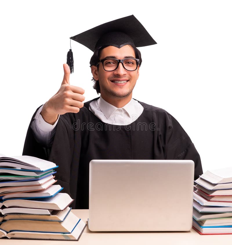 Young Handsome Student Isolated on White Stock Image - Image of ...