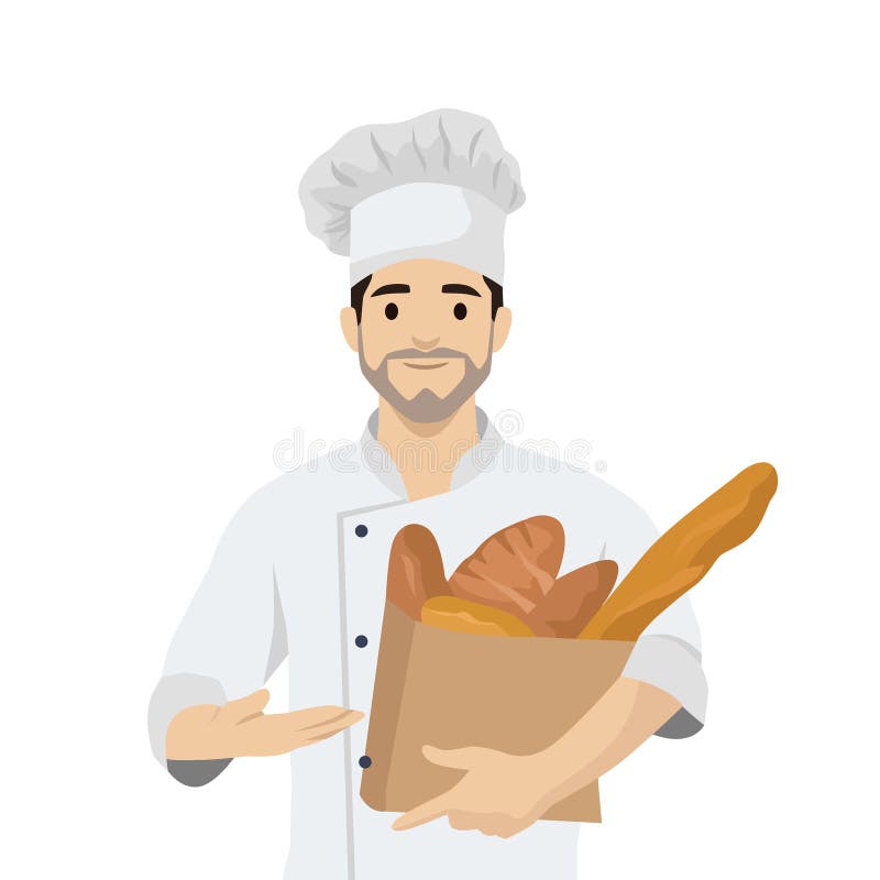 Happy baker stock vector. Illustration of adult, modern - 57653509