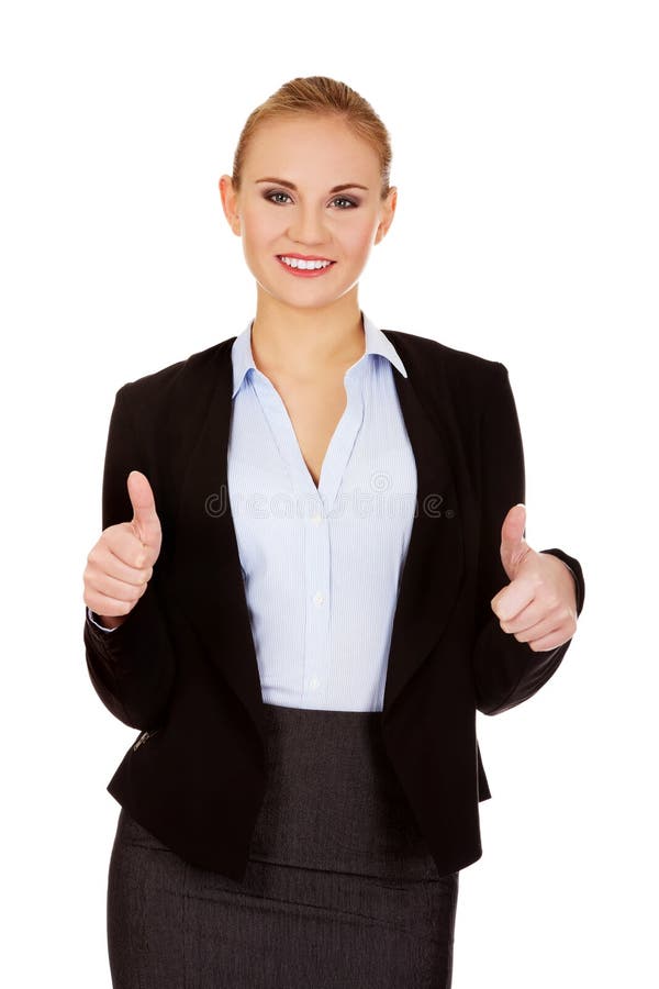 Young Happy Business Woman with Thumbs Up Stock Photo - Image of good ... Young Happy Business Woman with Thumbs Up Stock Photo - Image of good ...
