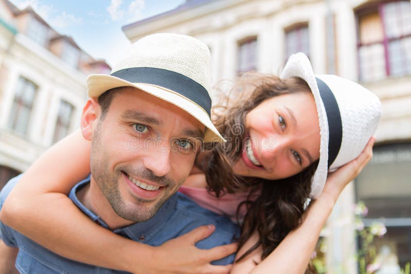Young Happy Couple Having Fun on Holidays Stock Photo - Image of couple ...