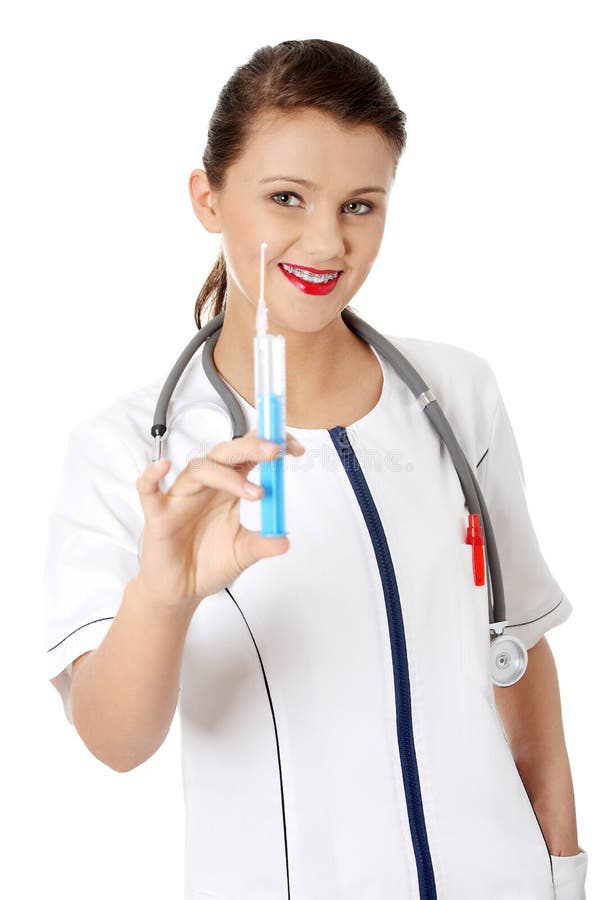 Young Happy Female Doctor or Nurse Stock Image - Image of disease ...