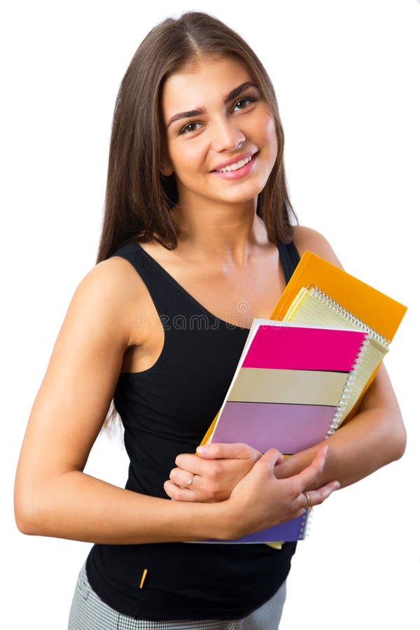 Young happy girl student stock photo. Image of positive - 90356840