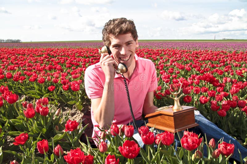 Young Happy Guy Making a Phone Call Stock Photo - Image of phone ...