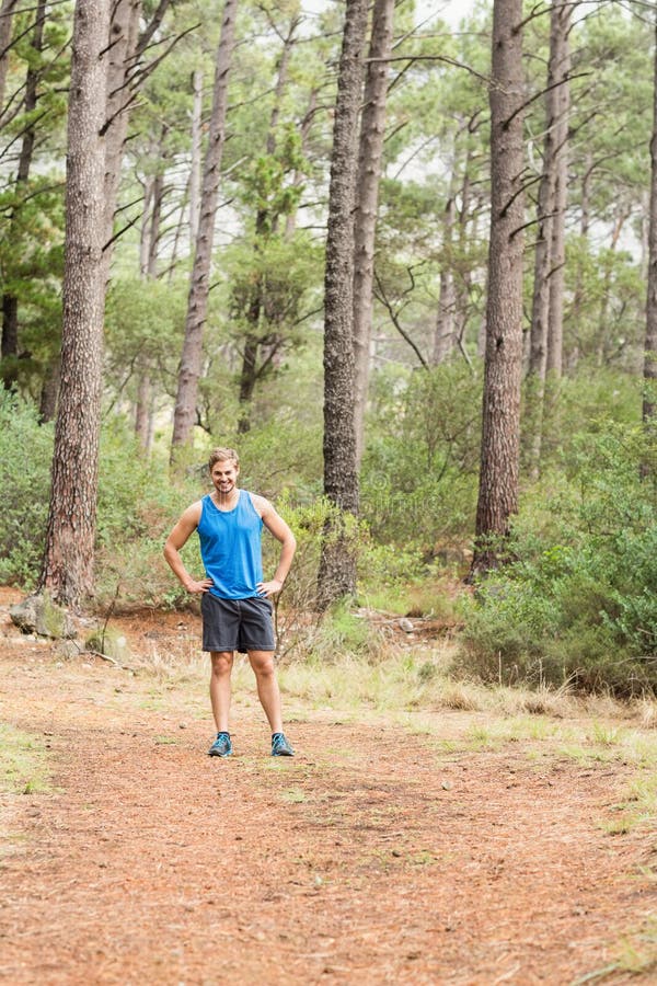 Young Happy Jogger Standing Stock Photo - Image of carefree, activity ...