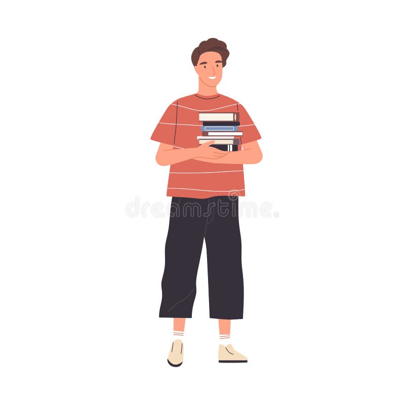Man Standing Stack Books Stock Illustrations – 421 Man Standing Stack ...