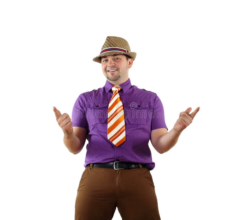 Young Happy Man in Bright Colour Wear Stock Image - Image of geek, cool ...