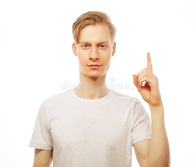 Young Happy Man Good Idea Sign Casuals Looking Camera Stock Photos ... Young Happy Man Good Idea Sign Casuals Looking Camera Stock Photos ...