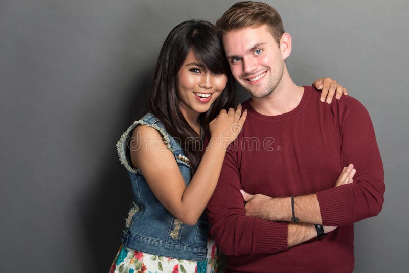 Young Happy Multicultural Couple Stock Image - Image of happiness ...