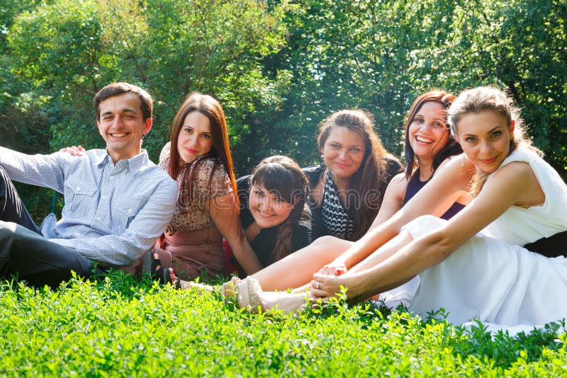 Young Happy People Having Fun Stock Photo - Image of park, attractive ...