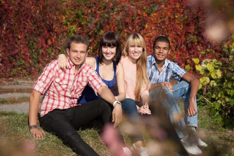 Young happy people outdoor stock image. Image of friendship - 52479299