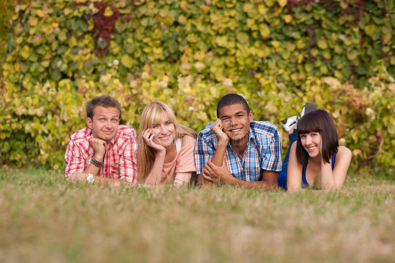 Young happy people outdoor stock photo. Image of beauty - 52727558