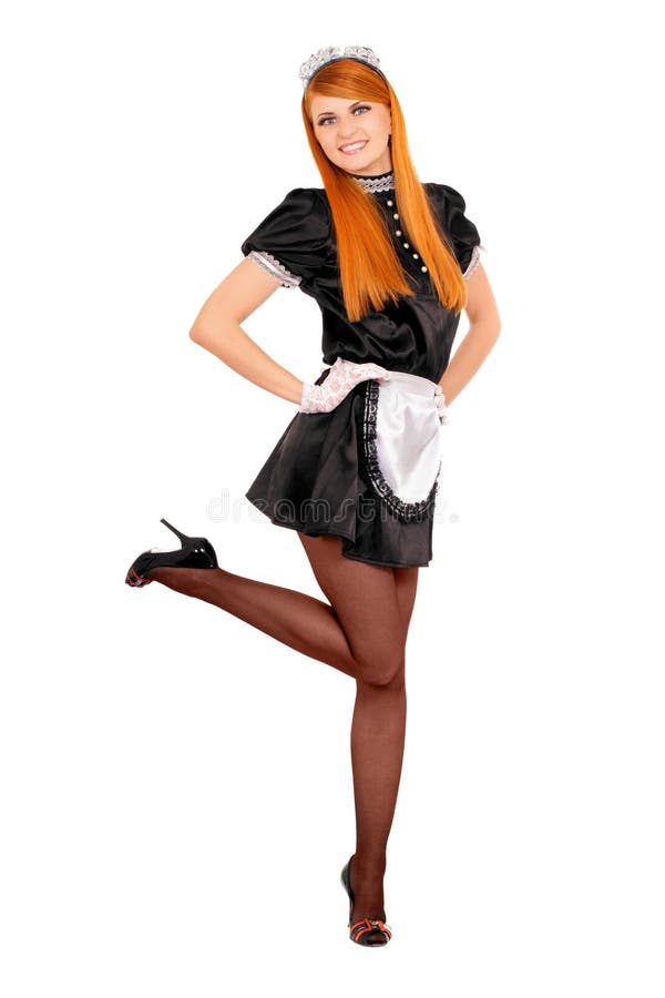 Young happy redhead maid stock photo. Image of amazing - 33870628