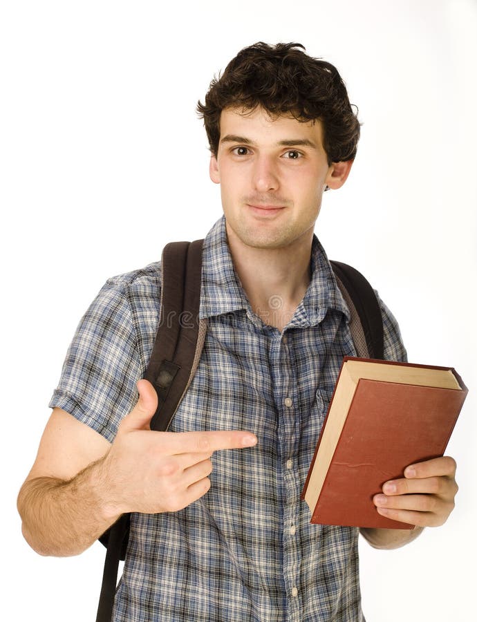 Young Happy Student Carrying Bag and Books Stock Image - Image of color ...