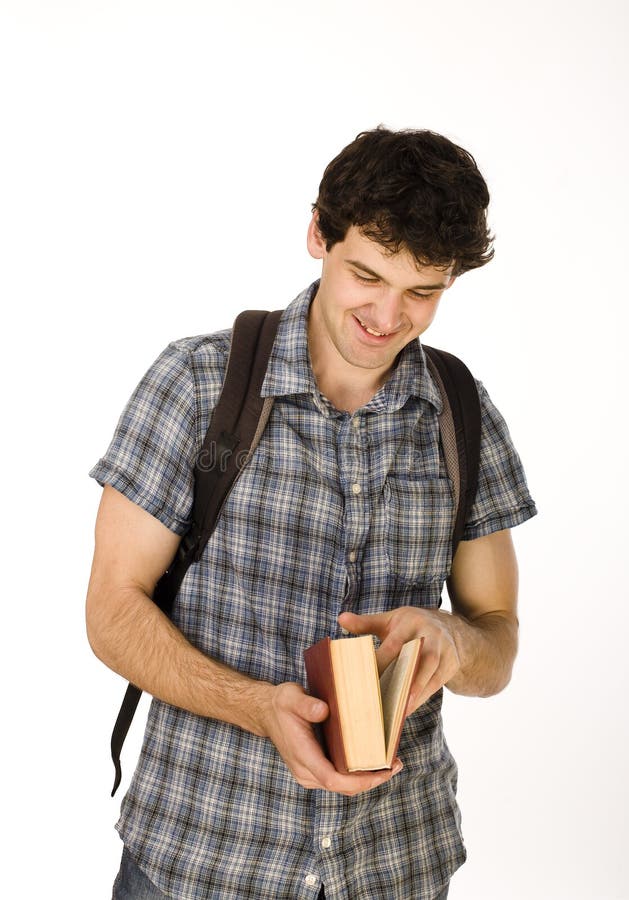 Young Happy Student Carrying Bag and Books Stock Photo - Image of ...