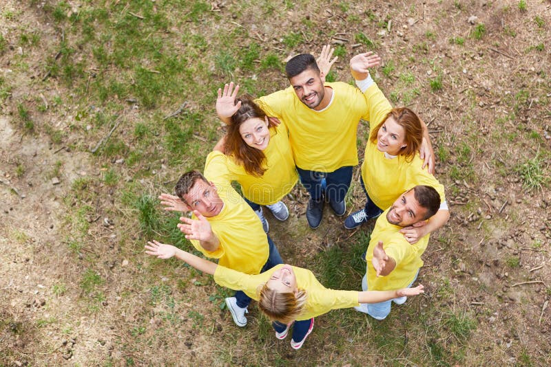 Young Happy Team is Standing in the Circle Stock Image - Image of class ...