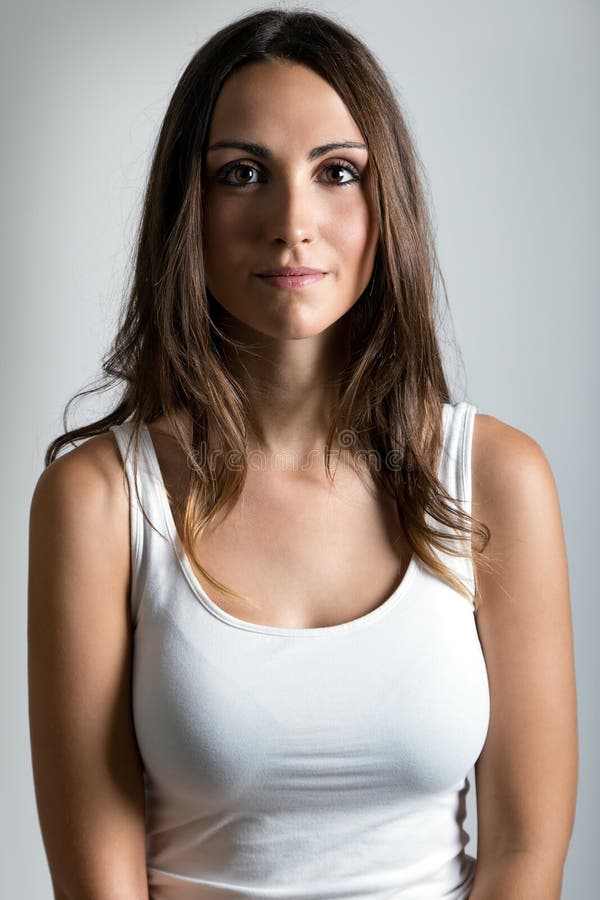 Young Happy Woman Looking at Camera Stock Image - Image of joyful, cool ...