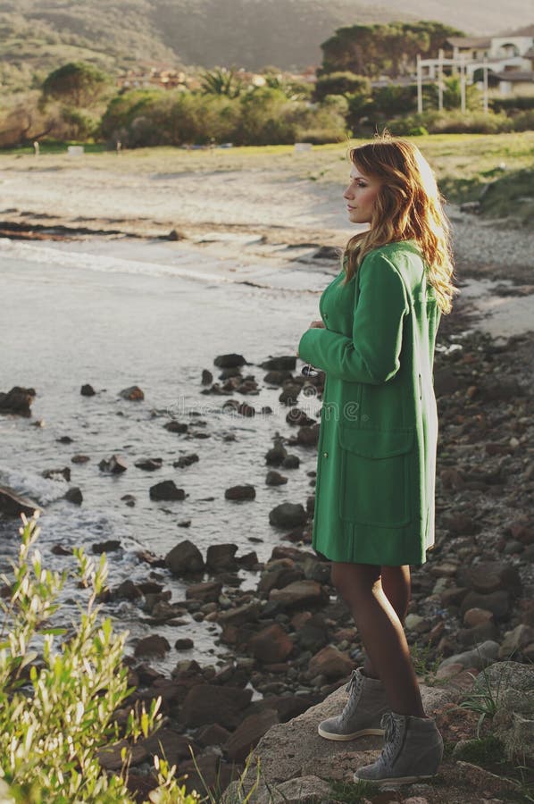 Young Happy Woman Walking Outside Stock Photo - Image of natural ...