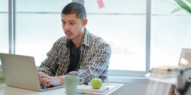 Young Hard-working Designer Working on His Project Stock Image - Image ...