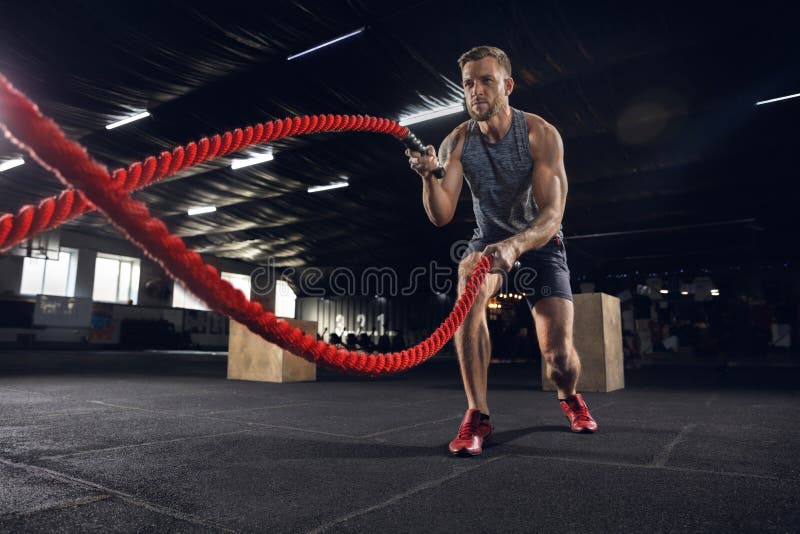 Young Healthy Male Athlete Doing Exercises in the Gym Stock Photo ...