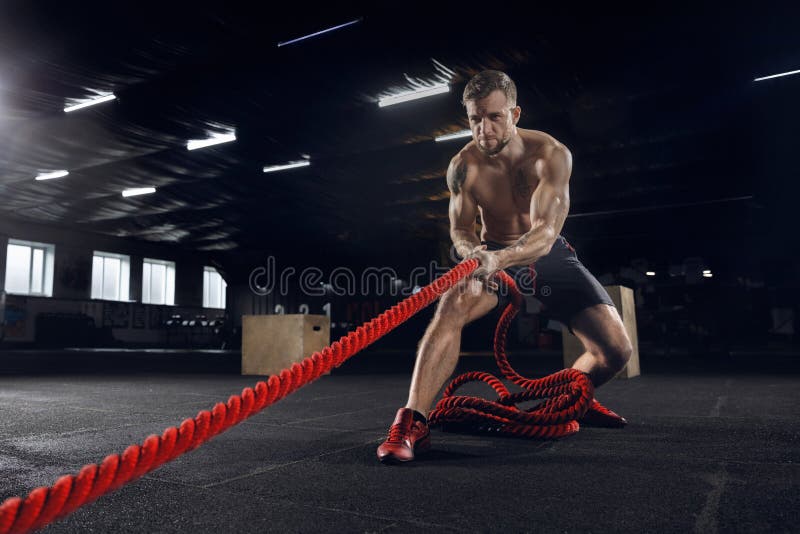 Young Healthy Male Athlete Doing Exercises in the Gym Stock Image ...