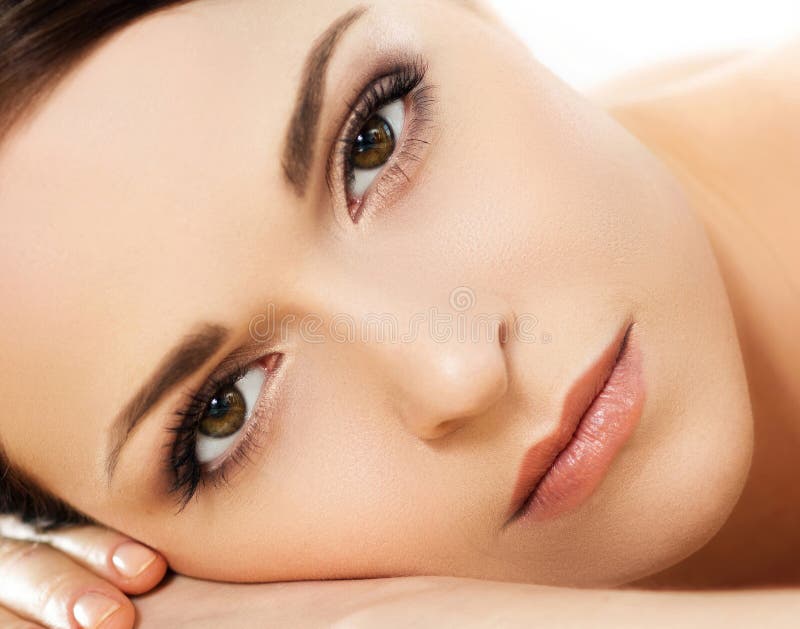 Young and Healthy Woman in Spa on White Stock Photo - Image of beauty ...