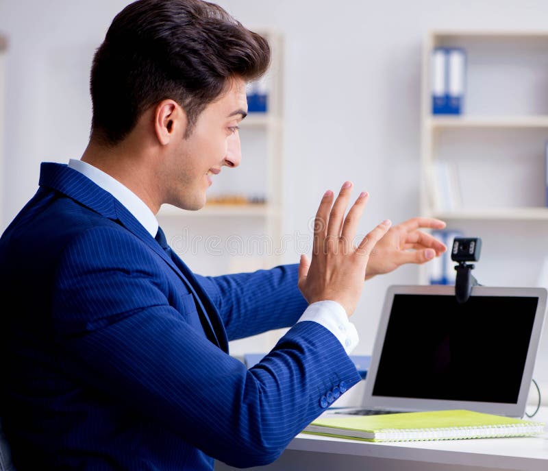 Young Help Desk Operator Working in Office Stock Photo - Image of ...