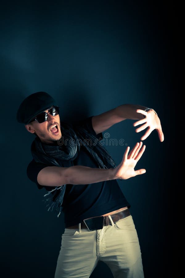 Young Hipster Man Looks Completely Scared Stock Image - Image of ...