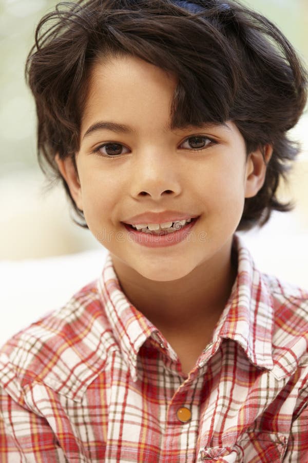 Young Hispanic Boy Portrait Stock Image - Image of happy, lifestyle ...