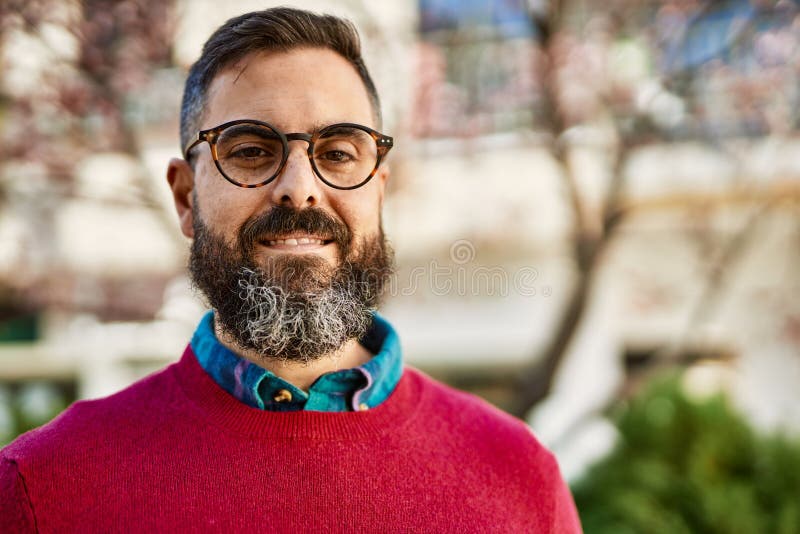 Young Hispanic Executive Man Smiling Happy Standing at the City Stock ...