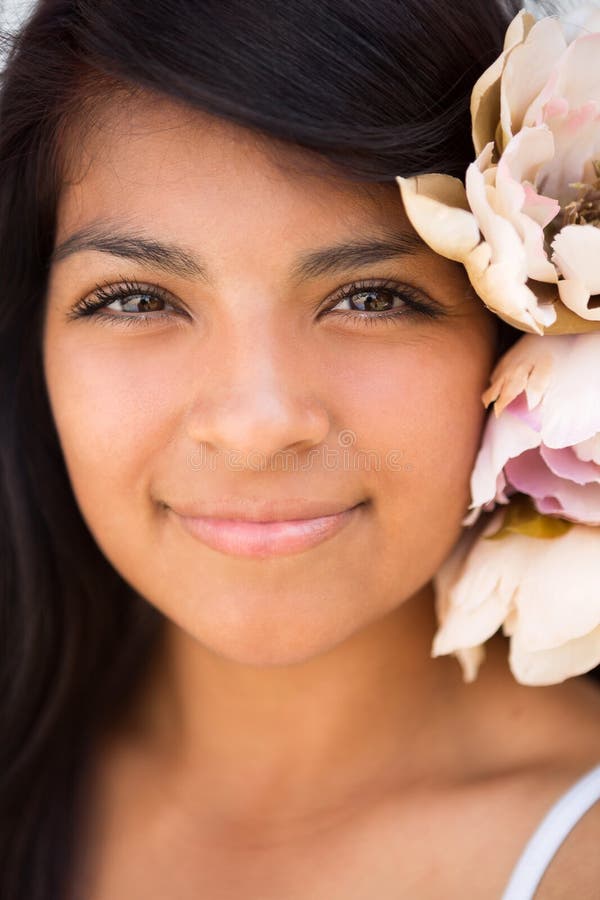 Young Hispanic Girl Smiling Outside. Stock Photo - Image of portrait ... Young Hispanic Girl Smiling Outside. Stock Photo - Image of portrait ...