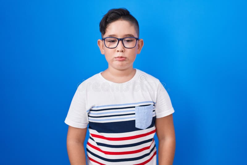 Hispanic Child Expressions of Sadness, Wondering and Dispair. Boy with ...