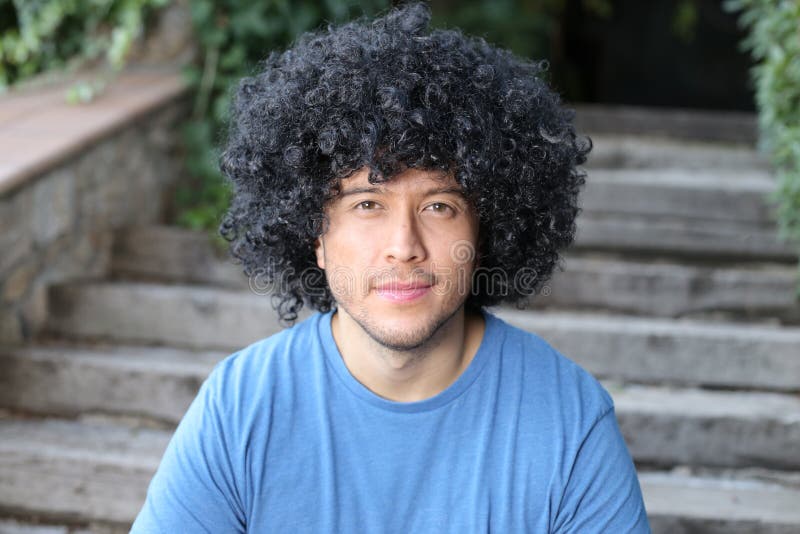 Young Hispanic Man with Curly Hair Stock Image - Image of fashionable ... Young Hispanic Man with Curly Hair Stock Image - Image of fashionable ...