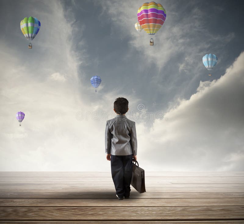 Young hopeful businessman stock photo. Image of balloon - 28518572