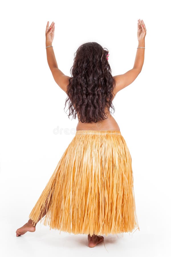 Young Hula Dancer Seen from Behind Stock Image - Image of hair, dance ...