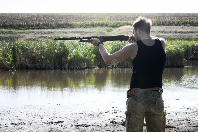 Hunter stock photo. Image of hunter, shotgun, male, sniper - 29888622