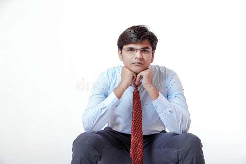Young Indian Business Man Thinking Stock Image - Image of portrait ...