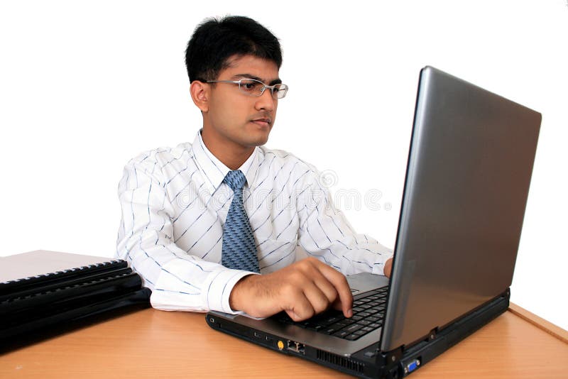 Young Indian Business Man Work Stock Photo - Image of company, laptop ...