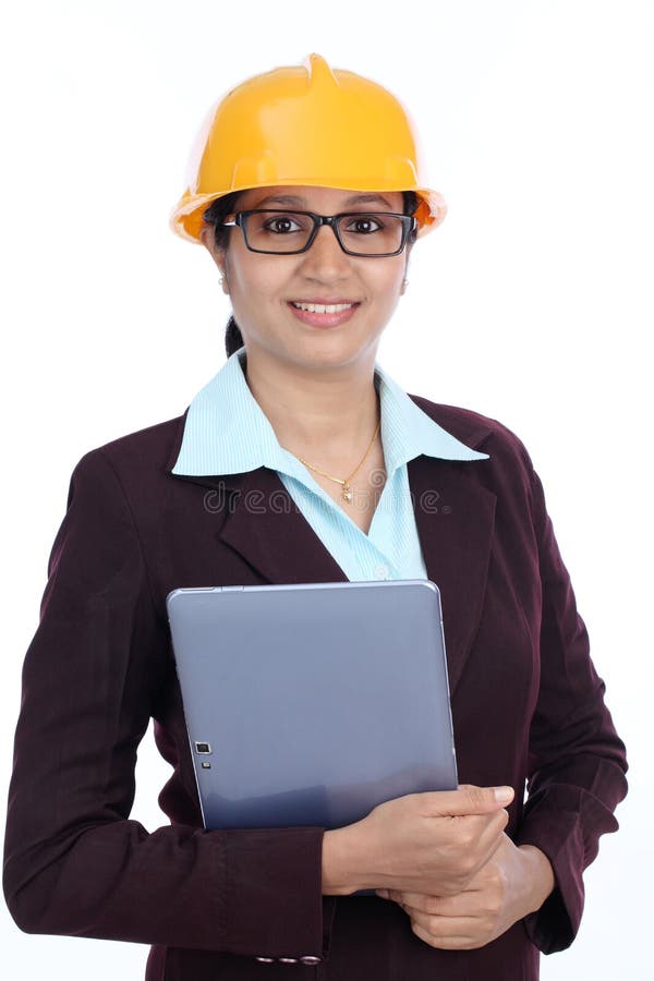 Young Indian Female Engineer with Tablet Computer Stock Photo - Image ...