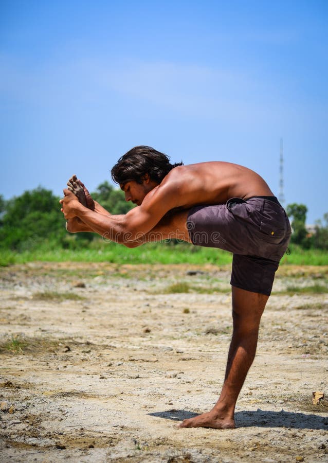 Young Indian Man Doing Yoga Exercise in the Park Editorial Photography ...